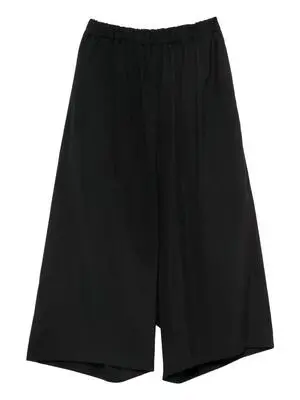 Comme Des Garçons Elasticated-waistband Cropped Trousers - Black