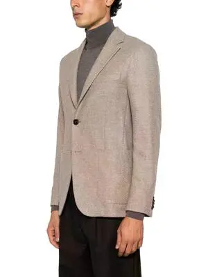Zegna Herringbone-pattern Wool-blend Jacket - Neutrals