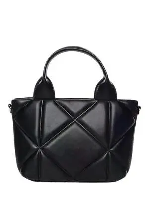 Moschino Quilted Logo-plaque Tote Bag - Black
