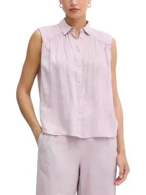 BENETTON Sleeveless Gathered Shirt - Pink