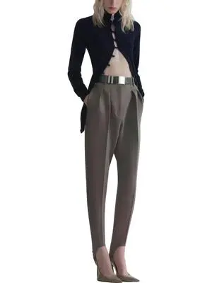 MUGLER Navy Cashmere Open Cardigan - Blue