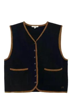 MOISMONT Angele Contrast-trim Button-up Cardigan - Blue