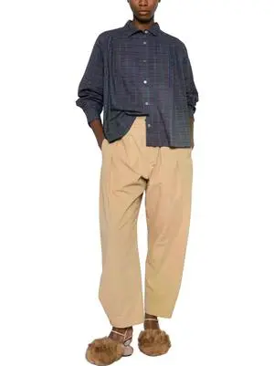 MOISMONT Carmen Checked Gathered Shirt - Blue