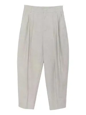 Liviana Conti Pleated-design Belted Trousers - Grey