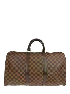 LOUIS VUITTON 2007 Damier Keepall 50 Duffle Bag Brown