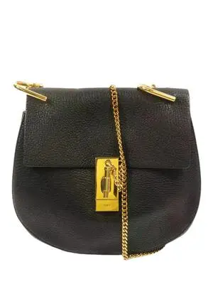 Chloé Drew Leather Shoulder Bag Black