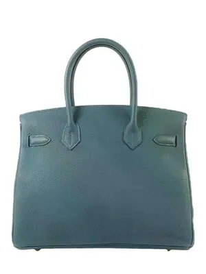 Hermès 2016 30 Birkin Leather Tote Bag - Blue