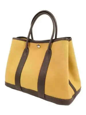 Hermès Tpm Garden Party Toile H Tote Bag Yellow
