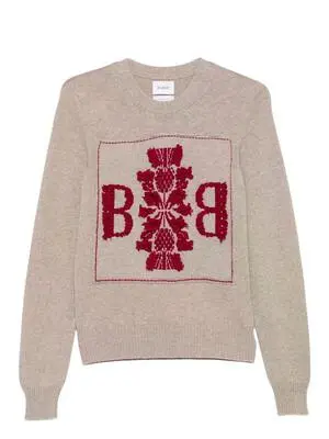 BARRIE Logo-patch Cashmere Sweater - Neutrals
