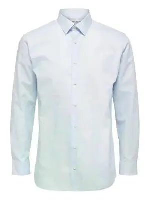 SELECTED Button-up Cotton Shirt - Blue