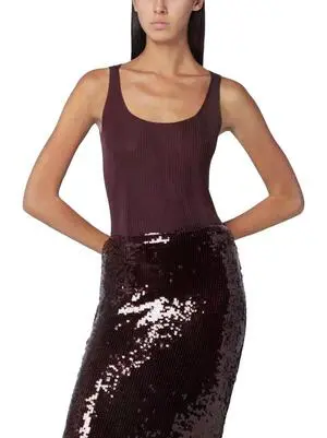 ROBERTO COLLINA Wool Tank Top - Brown