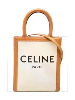 Celine 2020 Mini Canvas Vertical Cabas Tote Satchel Brown