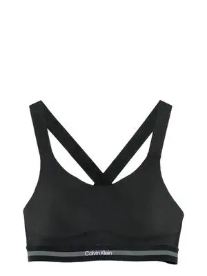 Calvin Klein Logo-underband Racerback Sports Bra - Black