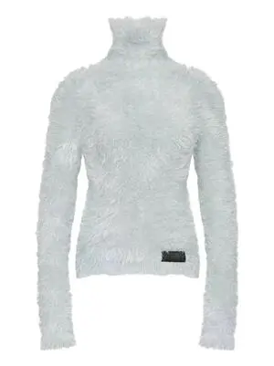 MAISON MARGIELA High-neck Fluffy Sweater Blue