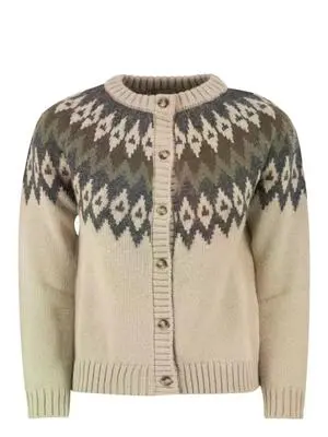 Max Mara Targa Jacquard Cardigan Neutrals