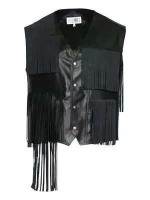 MAISON MARGIELA Fringed Gilet - Black