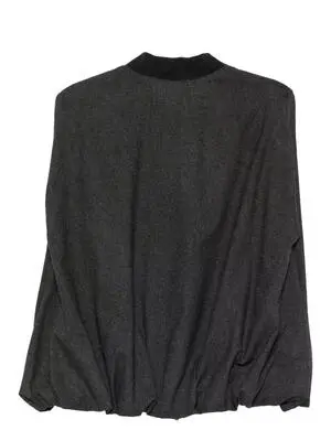 ALYSI Zip-up Bubble-hem Gilet - Grey