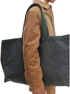 A.p.c. Trapèze Logo-embroidered Shoulder Bag - Grey