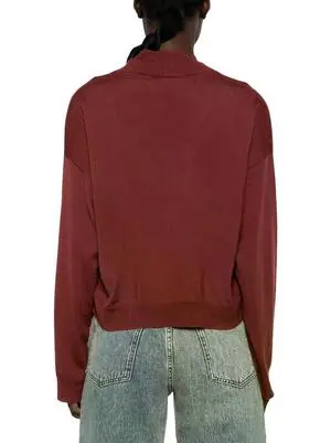 Erika Cavallini V-neck Long-sleeve Sweater - Red