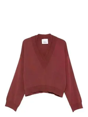 Erika Cavallini V-neck Long-sleeve Sweater Red