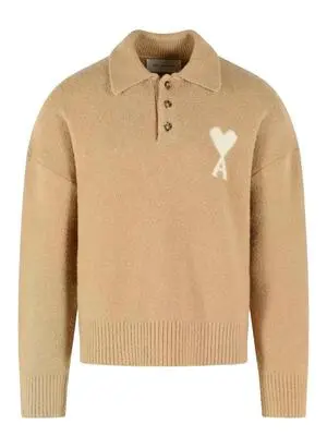 AMI Paris De Cœur Polo Shirt - Neutrals