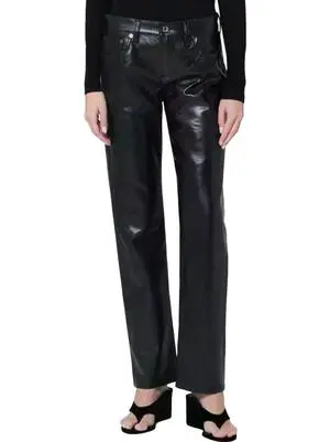 AGOLDE Straight-leg Leather Trousers - Black