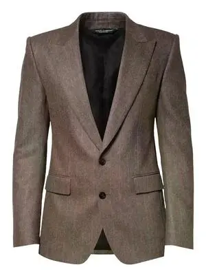 Dolce & Gabbana Pinstripe Peak-lapel Blazer - Brown
