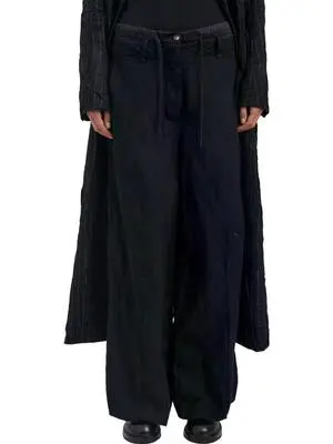Masnada Drawstring Palazzo Pants - Black