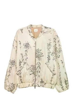 ALYSI Floral-print Bomber Jacket - Neutrals