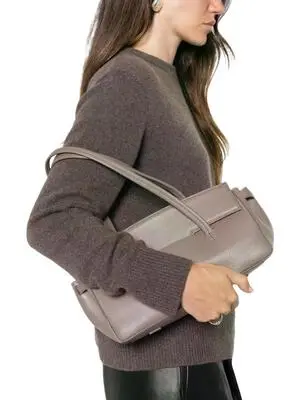 Liviana Conti Grained Leather Shoulder Bag - Neutrals