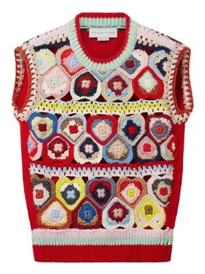 Stella McCartney Hand-crocheted Heart Vest - Multicolour