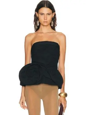 Magda Butrym Strapless Corset Top - Black