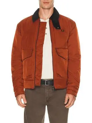 Fred Perry Fred Perry Nylon Caban Jacket In Red Brandy