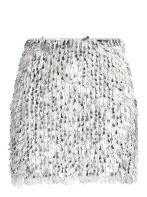 Elisabetta Franchi Mini Skirt Size Polyamide - Silver