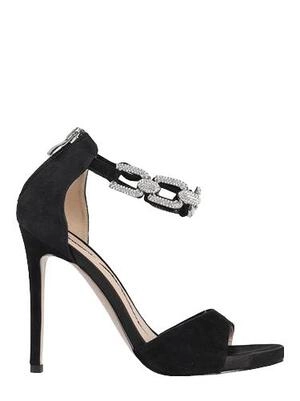 LUCIANO BARACHINI Sandals Size Leather - Black