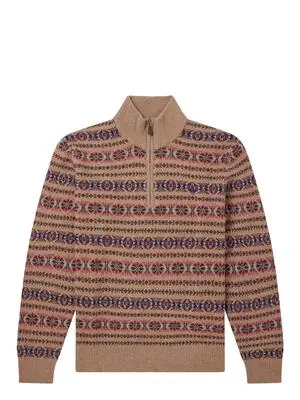 Polo Ralph Lauren Logo-embroidered Wool Half-zip Sweater - Brown