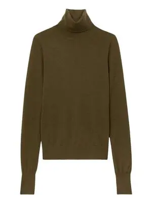 REISS Edina Merino Wool Roll-neck Jumper - Green