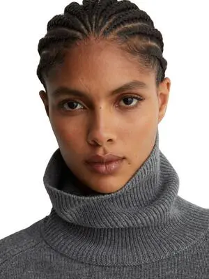 REISS Harriet Wool-cashmere Roll-neck Jumper Grey