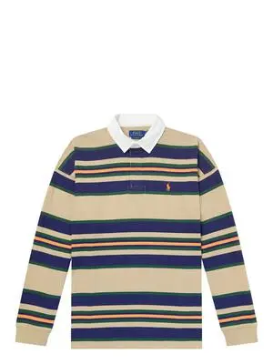 Polo Ralph Lauren Logo-embroidered Striped Cotton Polo Shirt - Blue