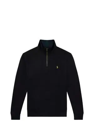 Polo Ralph Lauren Logo-embroidered Cotton-blend Half-zip Sweatshirt - Black