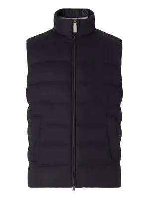 Herno Quilted Silk And Cashmere-Blend Gilet Black