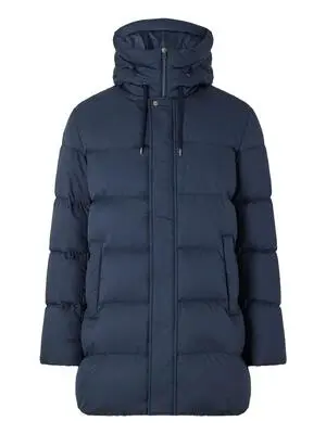 Herno Arendelle Quilted Shell Hooded Down Jacket - Blue