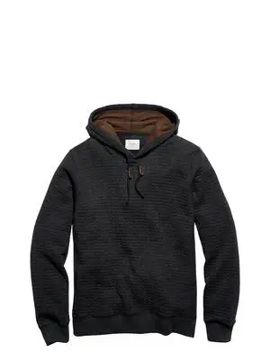 Billy Reid Box Quilt Hoodie Pullover - Black
