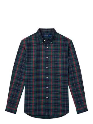 Polo Ralph Lauren Logo-embroidered Checked Cotton Shirt - Blue