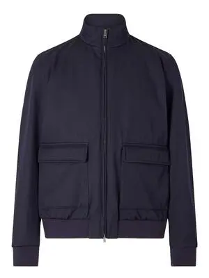 Herno Virgin Wool-twill Bomber Jacket - Blue