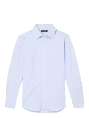 Thom Sweeney Lecce Striped Cotton-poplin Shirt - Blue