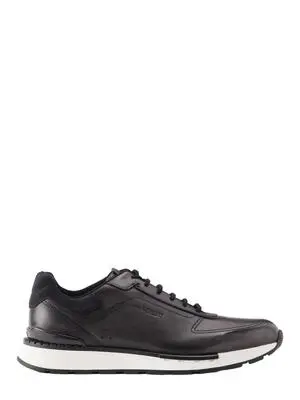 Berluti Fast Track Suede-trimmed Full-grain Venezia Softy Leather Sneakers - Black