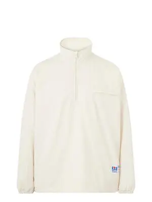 WILLY CHAVARRIA Appliquéd Fleece-lined Shell Half-zip Jacket - Neutrals