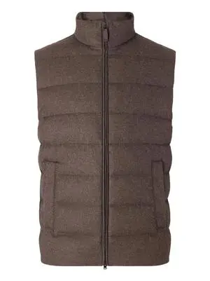 Herno Quilted Silk And Cashmere-blend Gilet - Brown