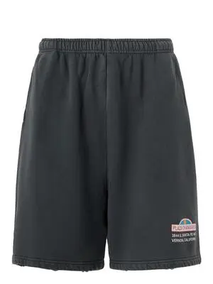 WILLY CHAVARRIA Straight-leg Printed Cotton-jersey Shorts - Black